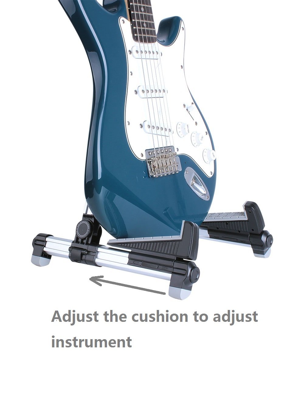 Alumium Ally A Frame Universal Folding Acoustic Guitar Stand, Suitable for Electric Guitars, Bass Guitars (Silver)