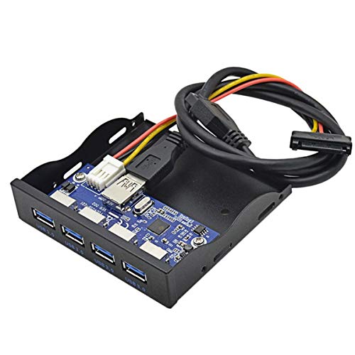 Cablecc USB 3.0 HUB 4 Ports Front Panel to Motherboard 20Pin Connector Cable for 3.5" Floppy Bay
