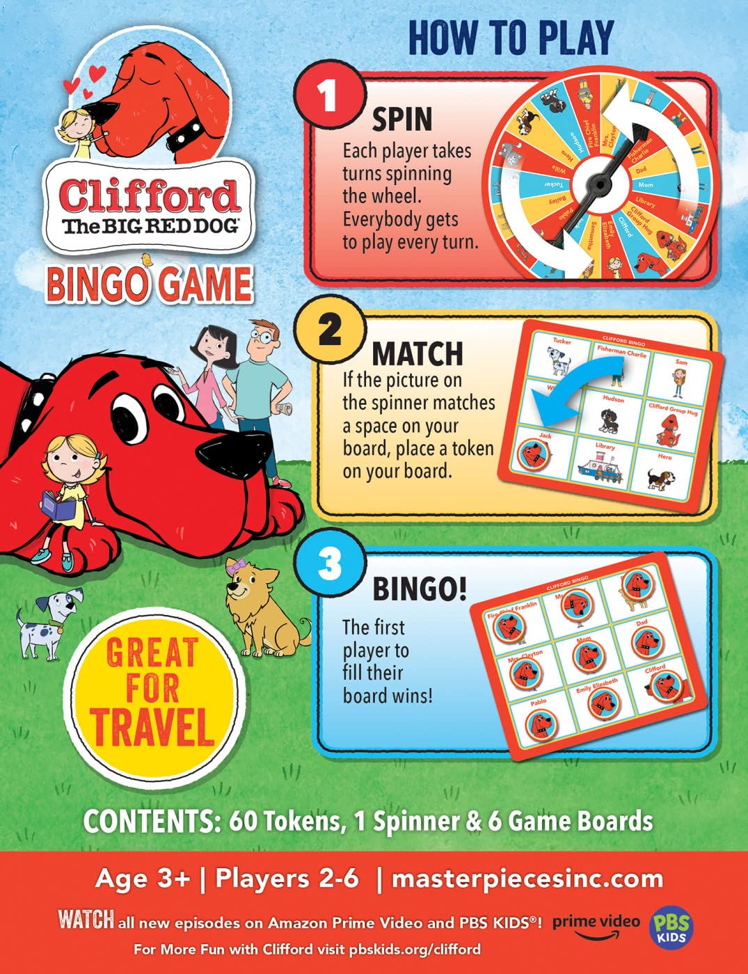 Baby Fanatic MasterPieces Licensed Kids Games - Clifford Bingo Game