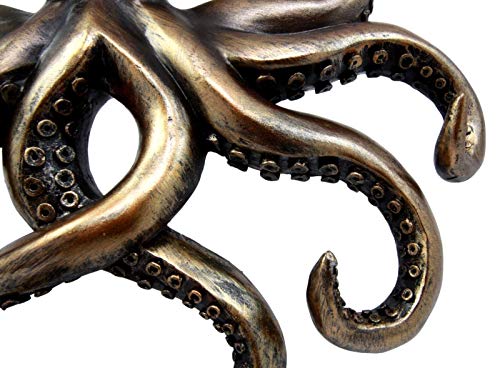 Ebros Gift The Call of Cthulhu Deep Sea Kraken Octopus Monster Wall Mount Key Holder Tentacle Hooks Sculpture Plaque Figurine 11.25" H