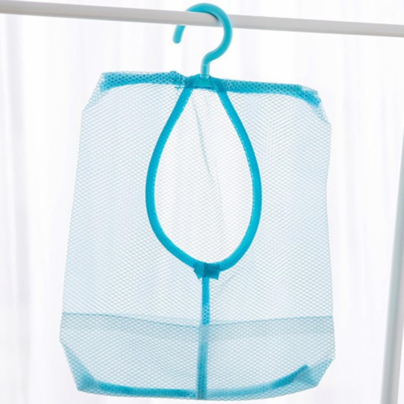 2 PCS Portable Hanging Mesh Pocket with Rotatable Hook,Bath Storage Organizers for Travel,Camper,RV,Gym,Cruise,Cabin,College Dorm Shower (Blue)