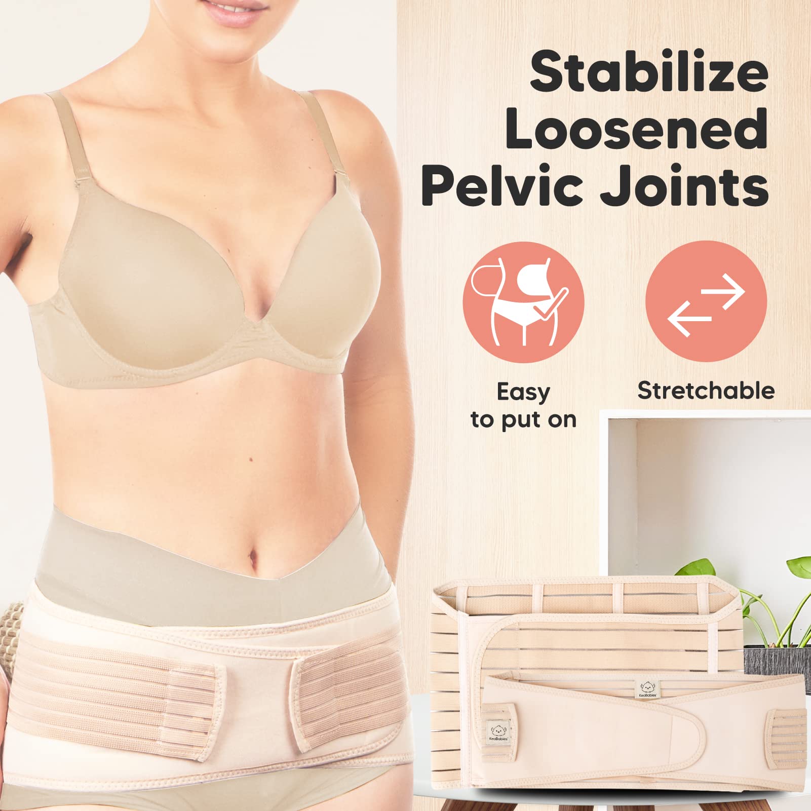 3 in 1 Postpartum Belly Support Recovery Wrap β Postpartum Belly Band, After Birth Brace, Slimming Girdles, Body Shaper Waist Shapewear, Post Surgery Pregnancy Belly Support Band (Classic Ivory, XL)