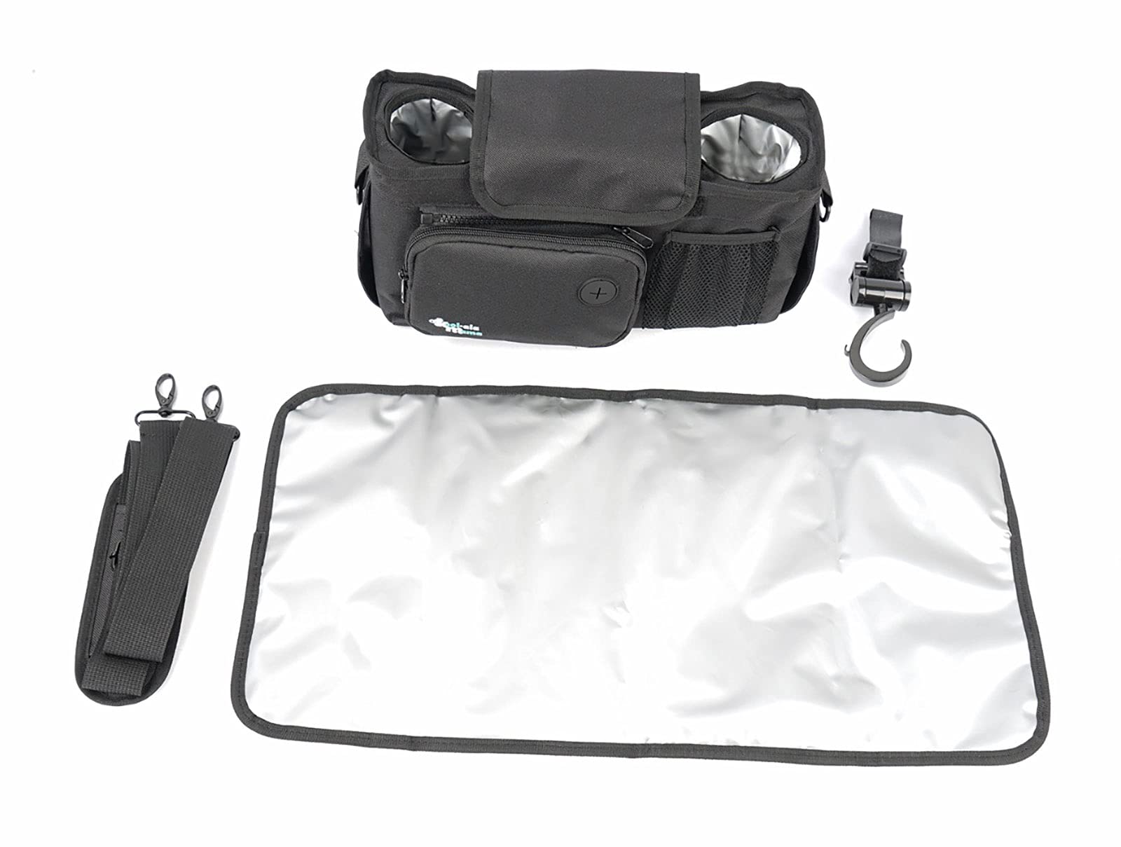 Kool-ala Mama, Universal Stroller Organizer with Insulated Cup Holders, Bonus Bag Hook & Diaper Changing Pad, Stroller Caddy, Detachable Wallet, Fits Bugaboo, Baby Jogger, Britax, Uppababy, Graco