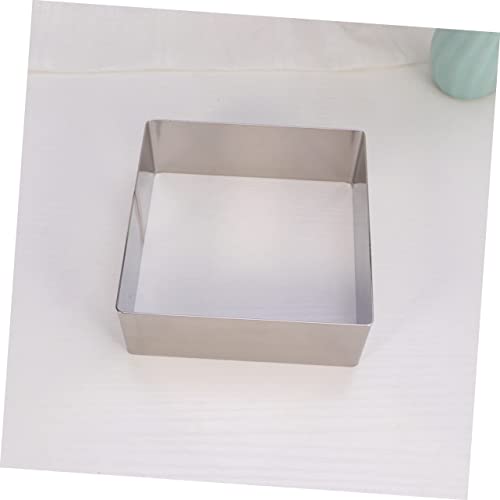 Abaodam 2pcs round silicone molds mini funnels square cupcake pans suit mini cake pans baking tools Stainless Steel Cake cookie mousse bakeware pancakes cake mold appetizer box