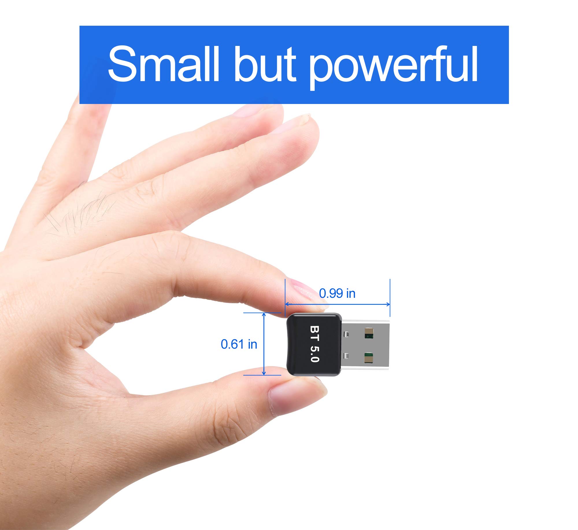 Bluetooth Adapter for PC, USB Bluetooth 5.0 Dongle for Computer Desktop Wireless Transfer and Receiver for Laptop Bluetooth Headphones Headset Speakers Keyboard Mouse Printer Windows 10/8.1/8/7