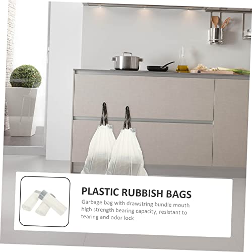 60Pcs drawstring garbage bag white trash bin compost garbage bin mini trash bags small garbage bags plastic trash bag 4 gallon trash bag Household Trash Bags Strong Garbage Bags