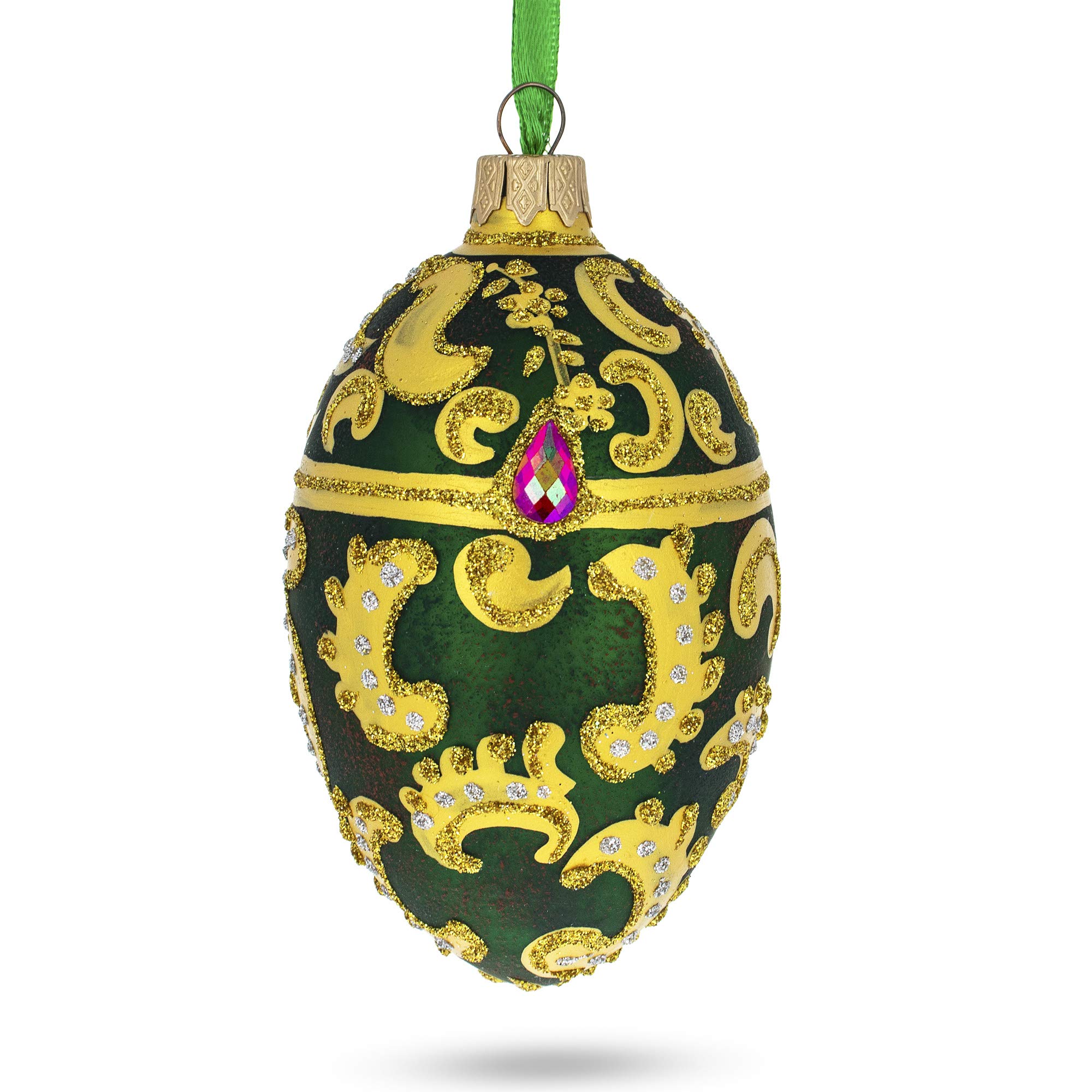 1891 Memory of Azov Royal Glass Egg Ornament 4 Inches