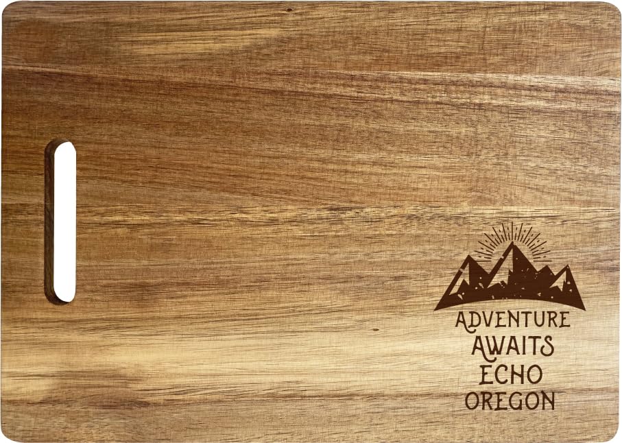 Echo Oregon Camping Souvenir Engraved Wooden Cutting Board 14" x 10" Acacia Wood Adventure Awaits Design