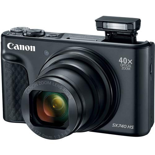 Canon PowerShot SX740 HS Digital Camera (Black) with 32GB SD Memory Card + Accessory Bundle
