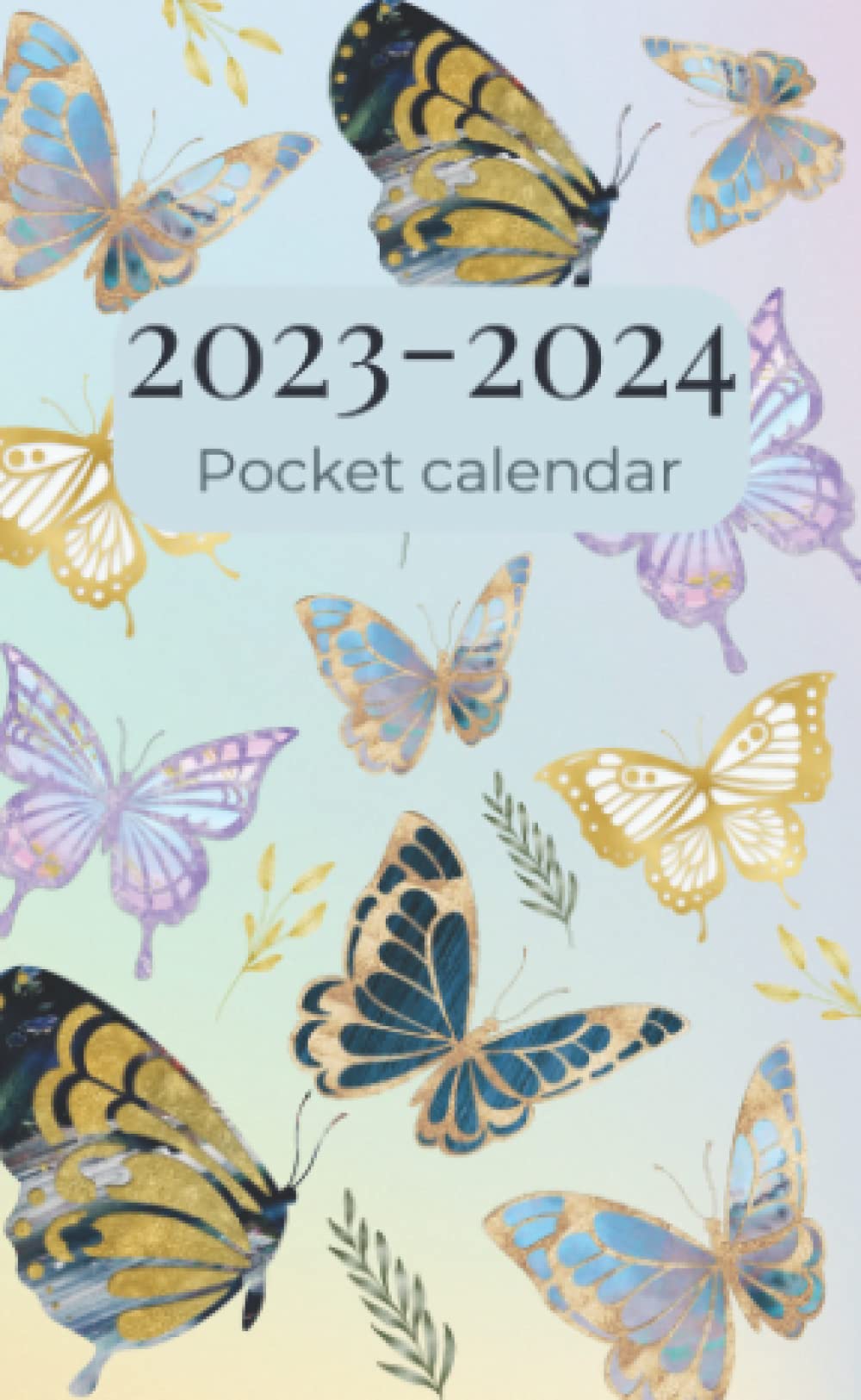 2023-2024 Pocket Calendar: Butterfly Aesthetic 2 Year Monthly Planner 2023-2024 for Purse