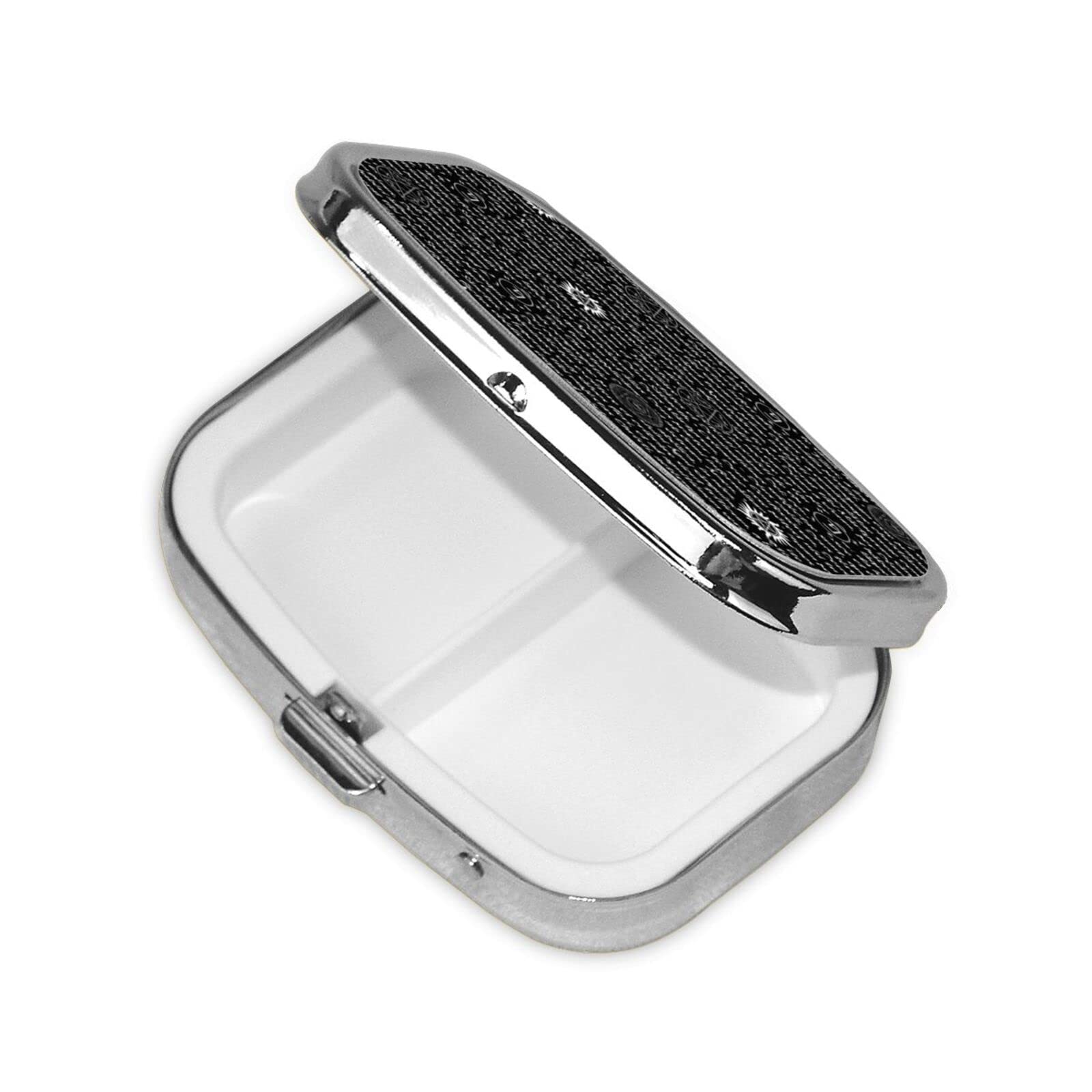2.2x1.6x0.7 in Small Square Pill Box Supernatural Inspiration Pill Case Purse & Pocket Medicine Organizer Pill Container Pill Holder for Compact Portable Vitamin Case Fish Oil and Supplements