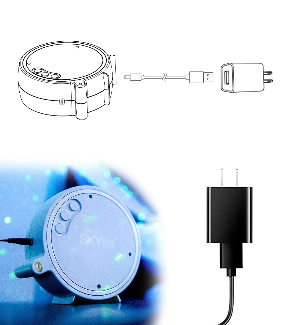 ZZS LED Laser Star Projector Power Cord, AC DC Adapter Charger Power Cord Compatible with BlissLights Sky Lite Laser Galaxy Projector, (C-SKL)