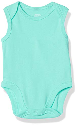 Amazon Essentials Baby Girls' Sleeveless Bodysuits, Pack of 6, Pink/Purple/Aqua Blue, 12 Months