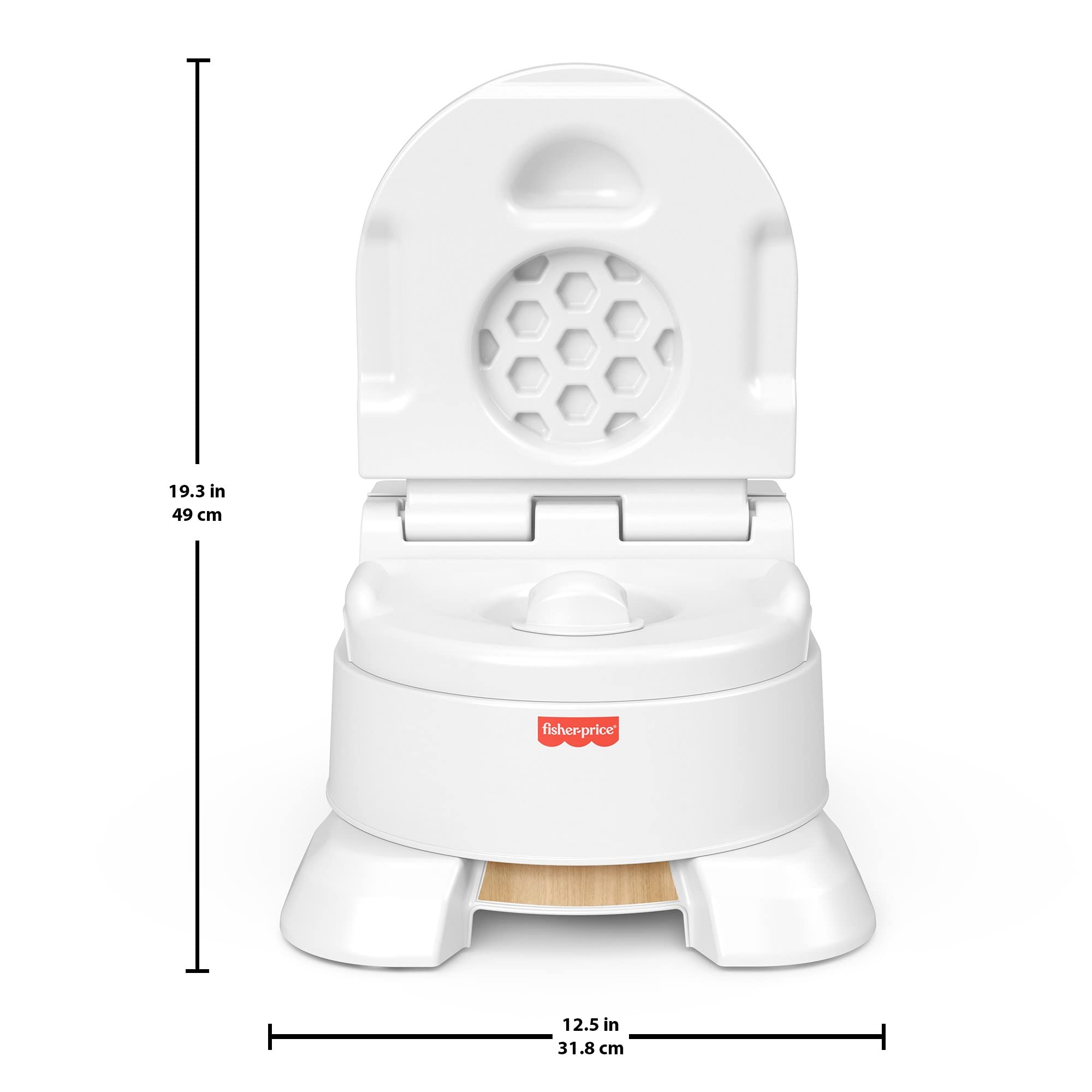 Fisher-Price Home Decor 4-in-1 Potty β Modern Infant to Toddler Potty Training Toilet and Step Stool with Removable Potty Ring, HBX68
