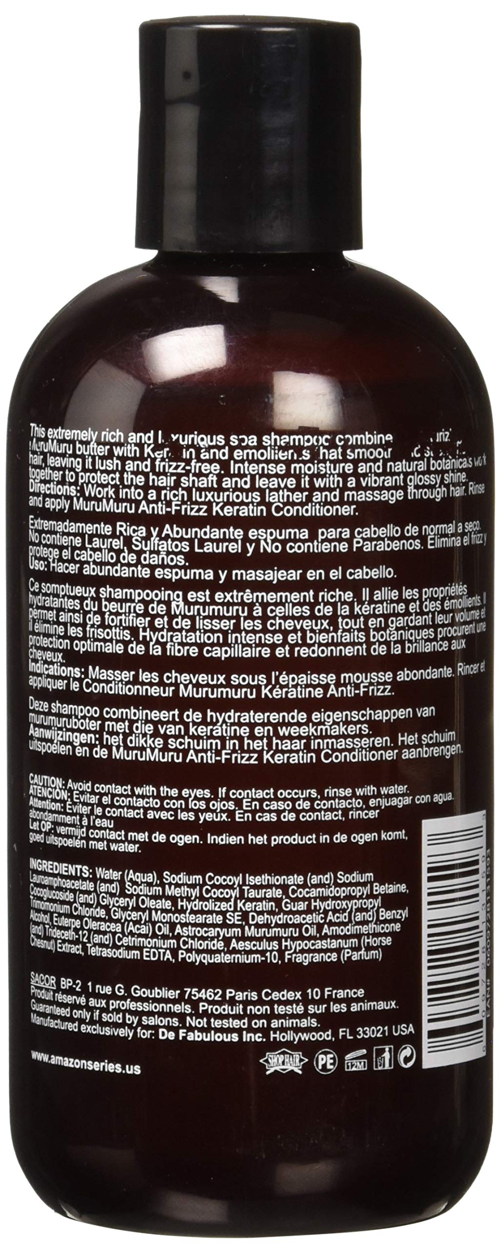Amazon Series Murumuru Anti-Frizz Keratin Shampoo, 8.5 Ounce