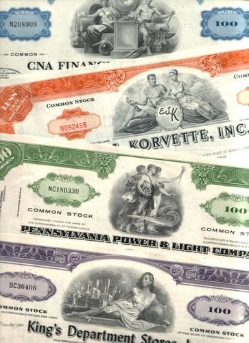 AMAZON SPECIAL!! 50 DIFFERENT RARE ORIGINAL VINTAGE US STOCK CERTIFICATES @ 50c!!! MANY BIG NAMES! LOWEST PRICE on EARTH!! BUY 2 LOTS GET 100 DIFFERENT with REDUCED SHIPPING!!!