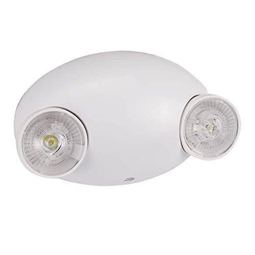 AmazonCommercial LED Emergency Light, UL Certified, 1-Pack, Adjustable Two Heads, Battery Backup