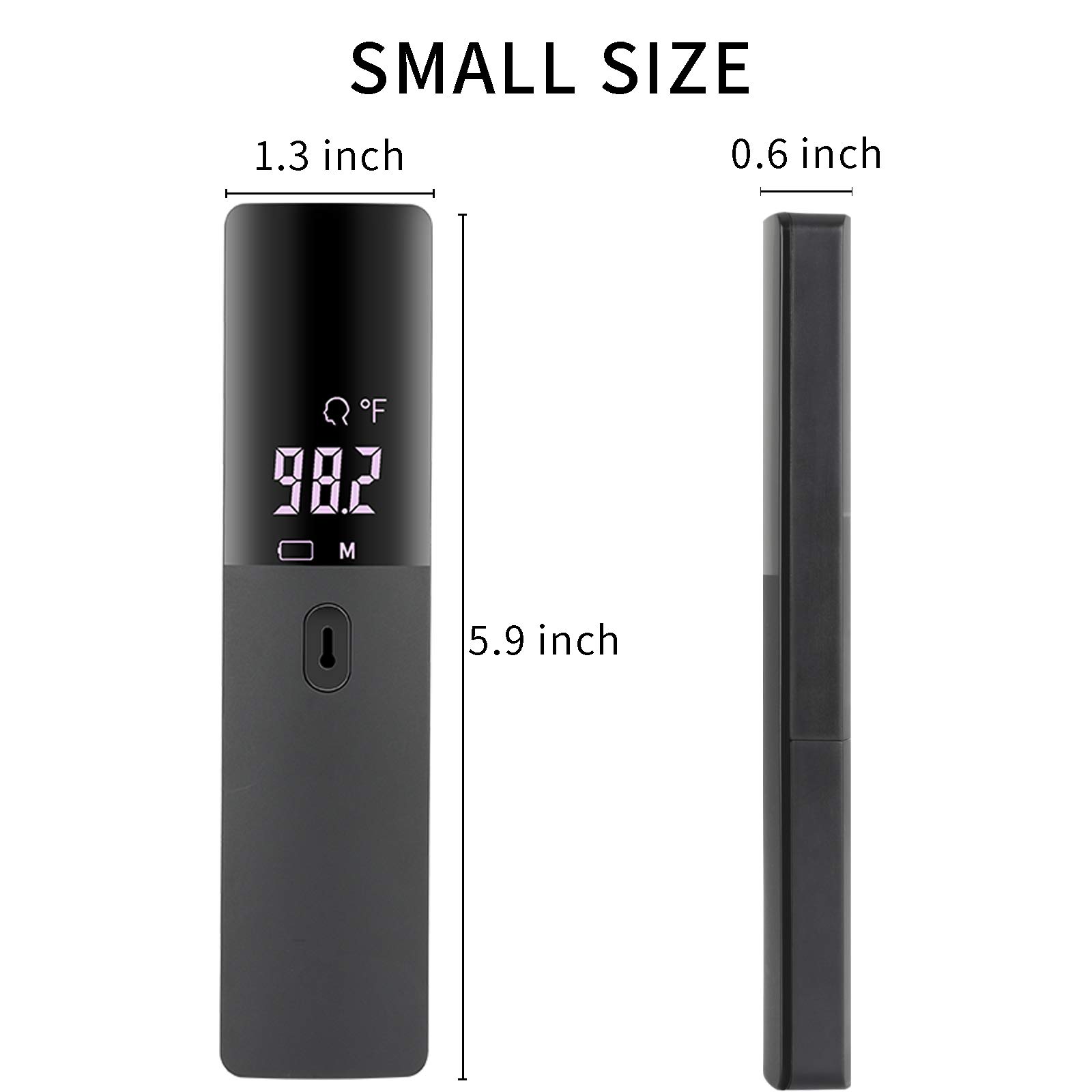 Black Non-Contact Infrared Forehead Thermometer, Medical Grade, for All Ages from Infants and Adults, Accurate Instant Readings, LCD Display, Fever Alarm, Memory Function, Compact and Stylish