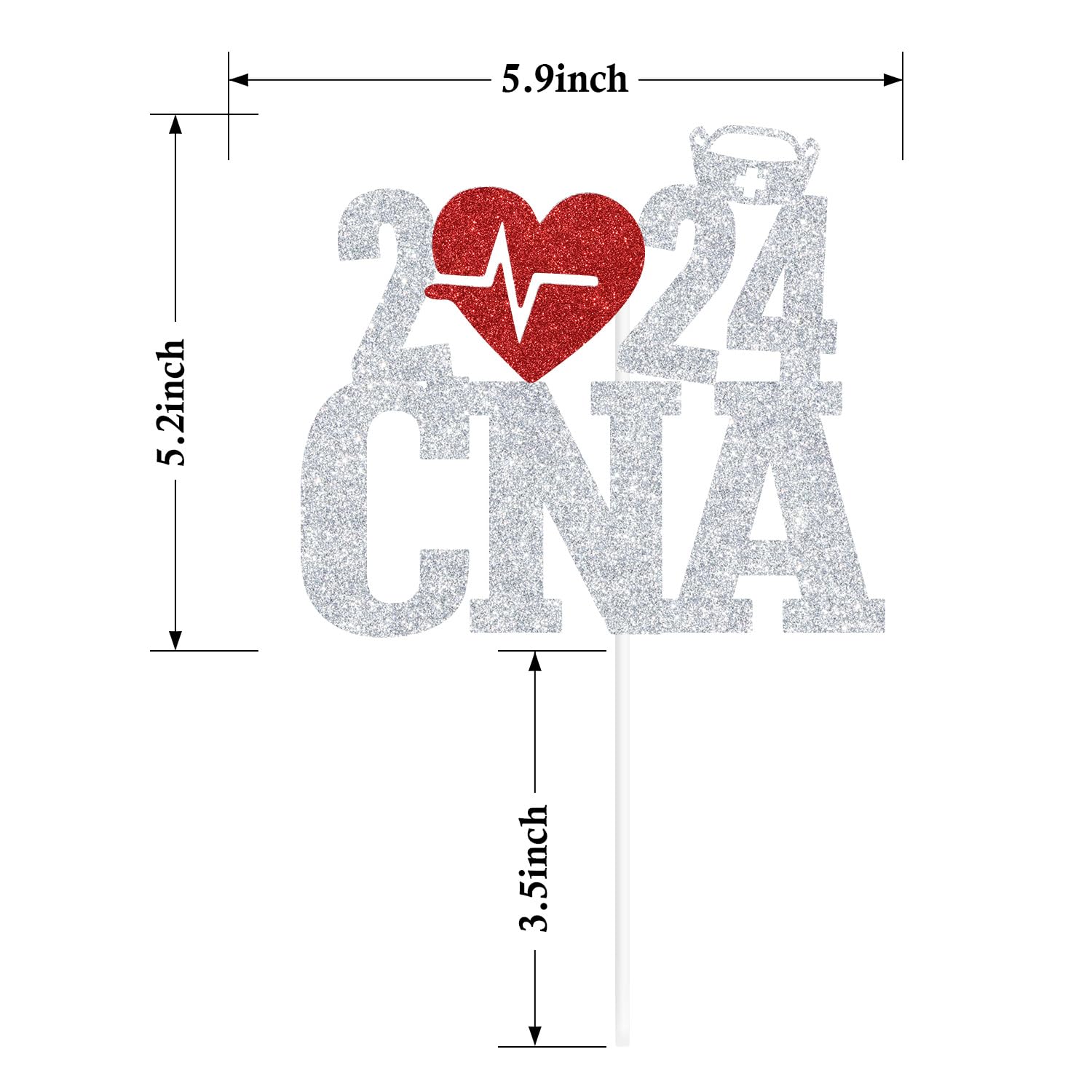 2024 CNA Cake Topper, Nurse Décor, Certified Nursing Assistant, Medical Nursing School Graduation Party Decorations Supplies