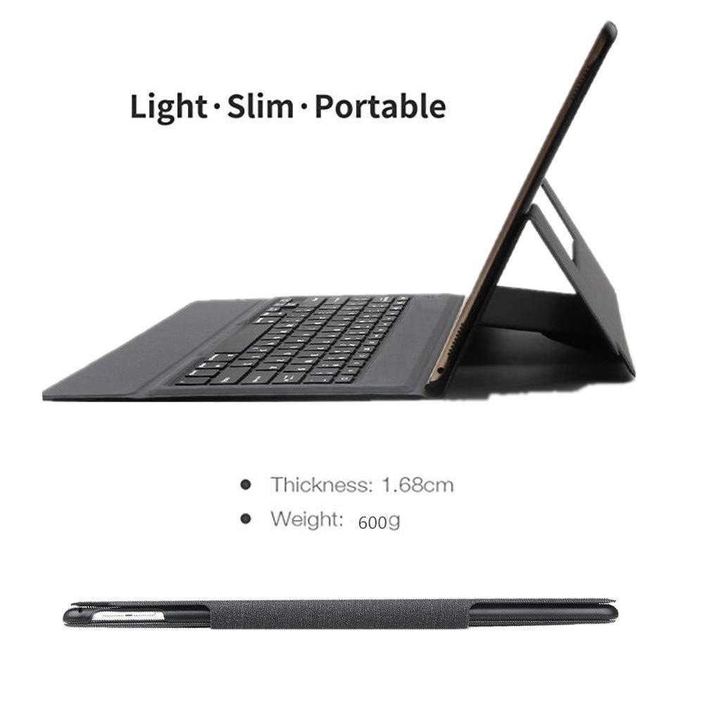casefromme for iPad Pro 12.9 Keyboard Case,Slim Lightweigh Folio Shell Protective Stand Leather Cover for iPad Pro 12.9 inch 1st & 2nd Generation(2015 & 2017 Black