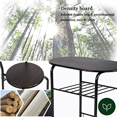 Dining Kitchen Table Dining Set,3 Piece Metal Frame Bar Breakfast Dining Room Table Set Table and Chair with 2 Chairs