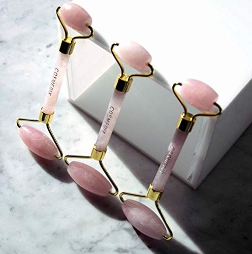 COSMEDIX Rose Quartz Crystal Face Roller for Wrinkles and Lifting - Eye Roller, Ice Roller for Face & Eye Puffiness Relief - Instant Face Lift - Beauty & Personal Care - Skin Care Tools