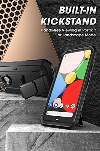 SUPCASE Unicorn Beetle Pro Series Case for Google Pixel 4A (2020 Release), Full-Body Rugged Holster Case with Built-in Screen Protector (Black)