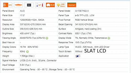 AUO 17 Inch LCD Panel G170ETN02.0 with Full kit of Driver Board