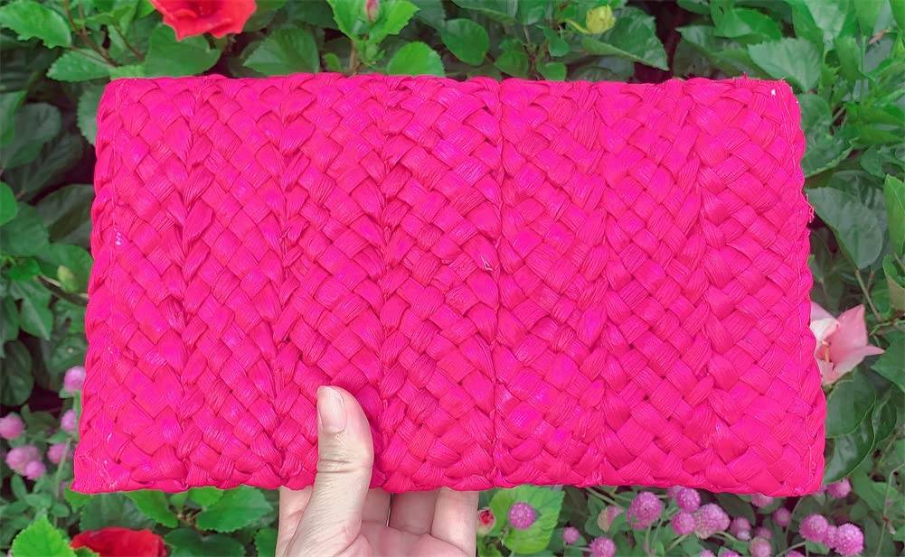 alilove Straw Clutch Bags for Women Summer Evening Handbags Bride Wedding Purse Vacation Beach Clutch Handmade Woven Envelope Wallet