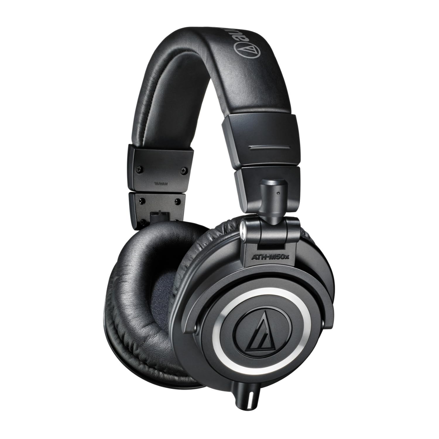Audio-Technica ATH-M50X Studio Headphones Bundle with Knox Gear Wooden Stand and Protective Case (3 Items)