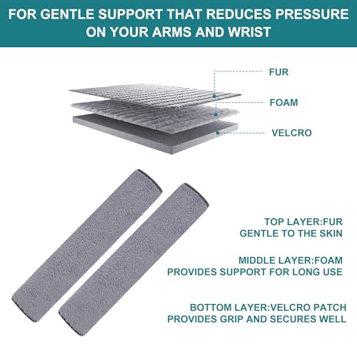 2 Pcs Small Armrest Pads Covers - Widened Velcro Straps Comfortable and Protective for Toilet Handle, Office Chairs, and Armrest Chairs Comfort Padding Pressure (Size:S)