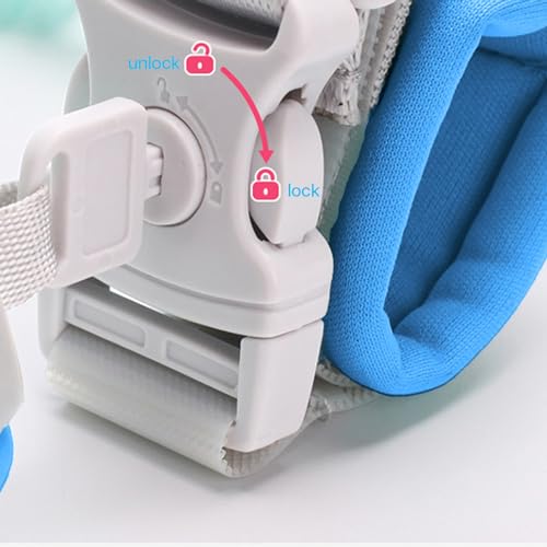 Roeoi Anti Lost Wrist Link Safety Wrist Link with Key Lock for Toddlers, Babies & Kids, Safety Harnesses & Leashes (Blue / 1.5m)