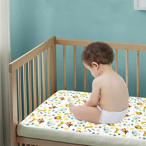 LANEYLI Portable Changing Pad Liner, Washable Changing Mat for Baby Diaper Change Leak Proof Reusable Cover Liner, Yellow 1 Count (19.7" x 27.5")