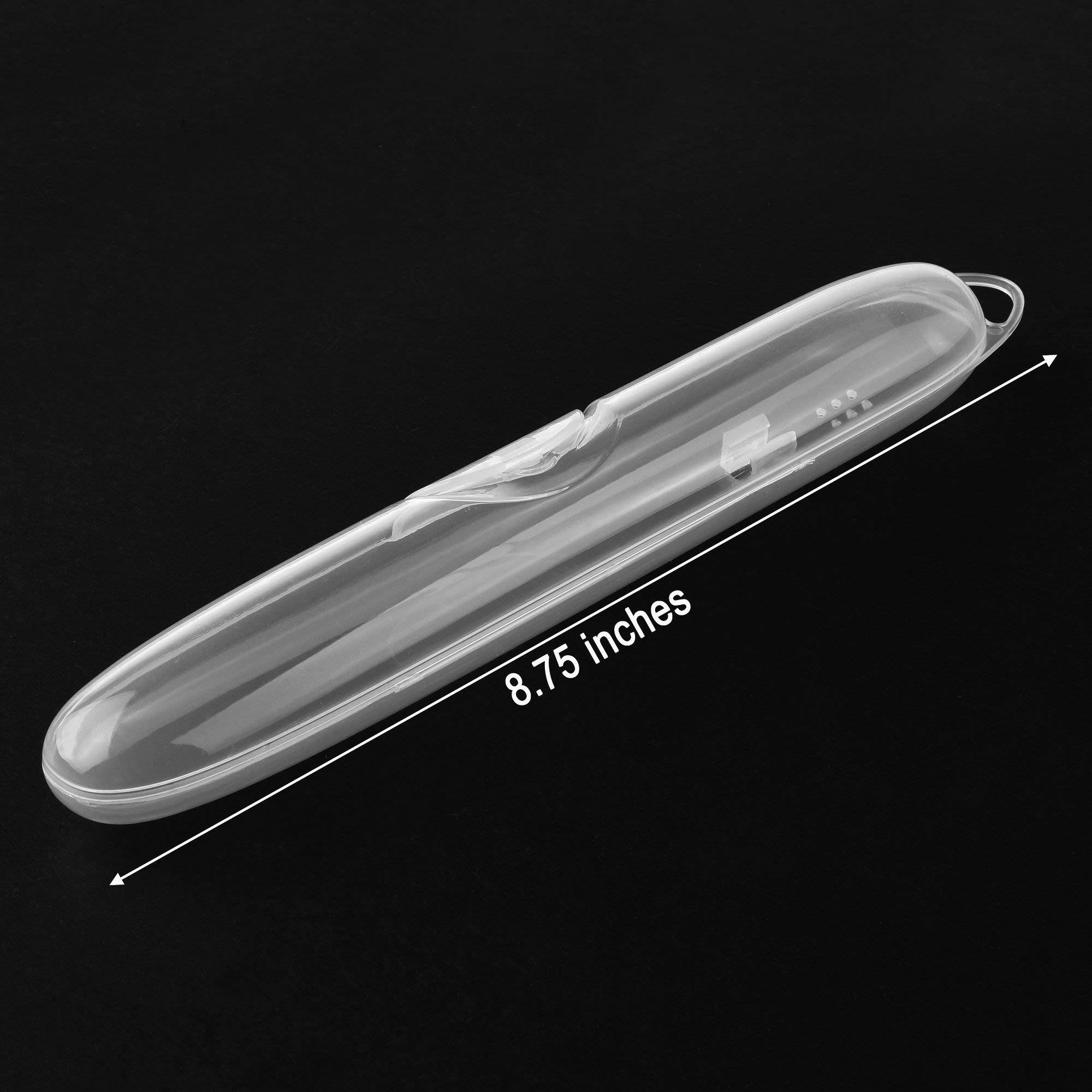 Cosmos Pack of 4 Transparent Plastic Portable Travel Toothbrush Case Holder Organizer with Hook for Travel Use