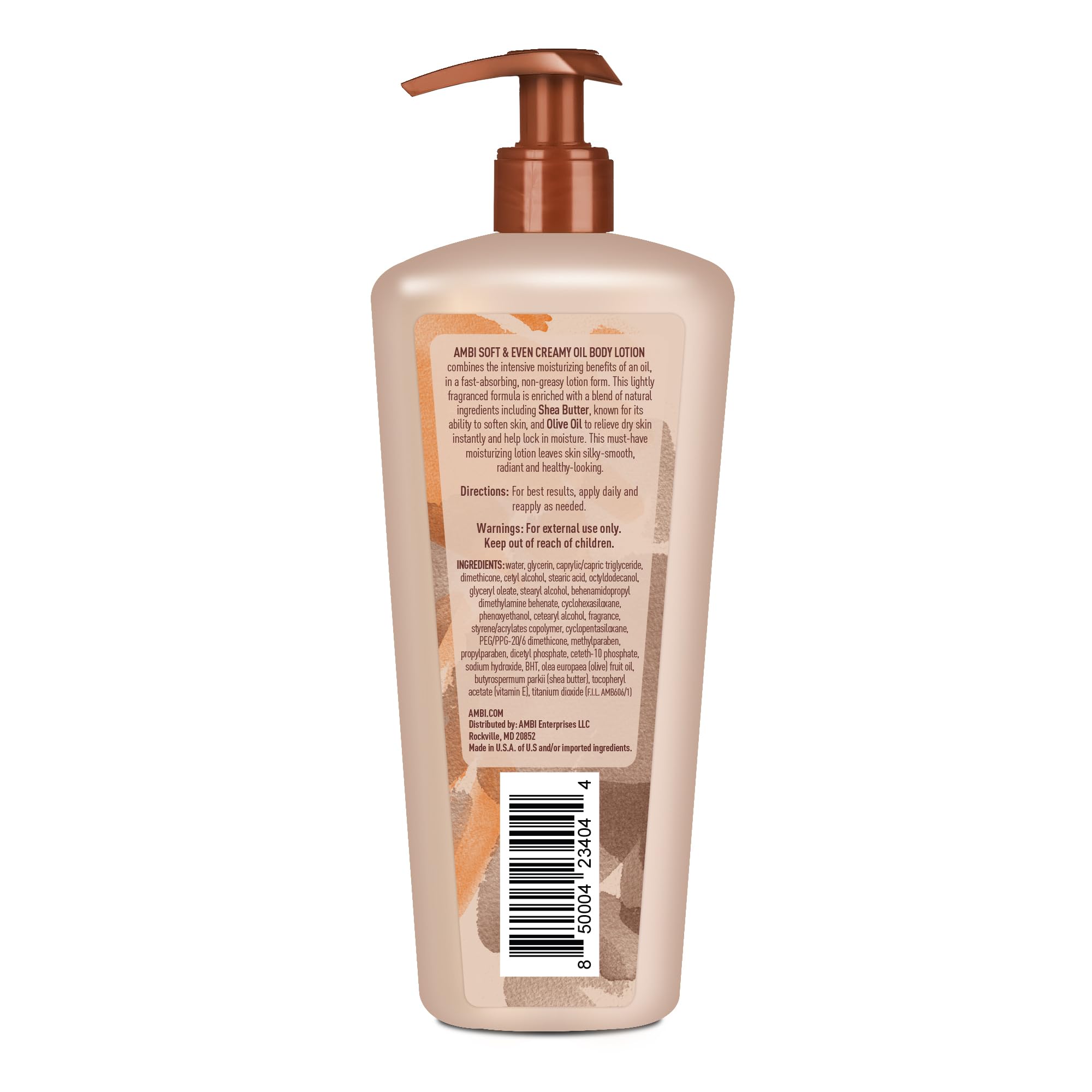 Ambi Soft & Even Creamy Oil Body Lotion | Dry Skin Relief | Fast-Absorbing | No Greasy After Feel | 12 Ounce