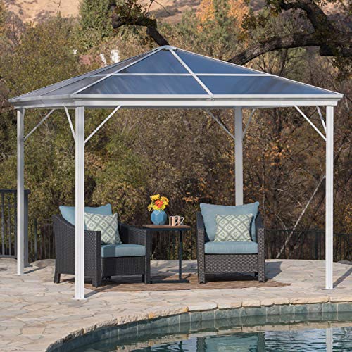 Christopher Knight Home Halley Outdoor 10 x 10 Foot Gazebo, White