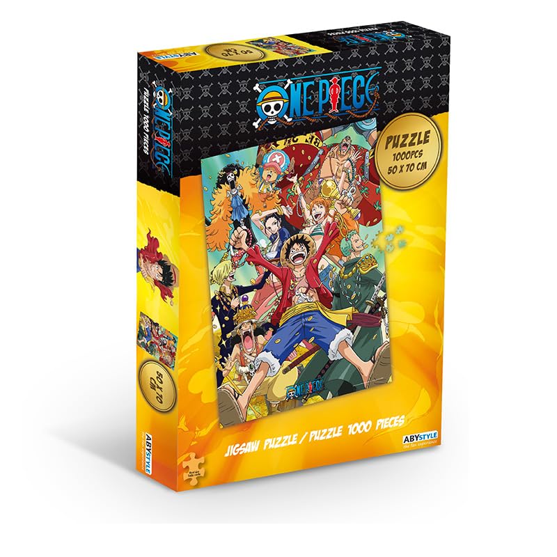 ABYstyle One Piece Straw Hat Crew 1000 pc. Puzzle Featuring Monkey D. Luffy, Nami, Zoro, Chopper, and More Ideal Gift for Anime and Puzzle Enthusiasts Family-Friendly Activity