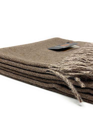 Alpaca Home | 100% Baby Alpaca Wool Sofa Throw Blanket - Two Sided, Hypoallergenic & Dye Free - Perfect for Snuggling (Ivory / Heather)