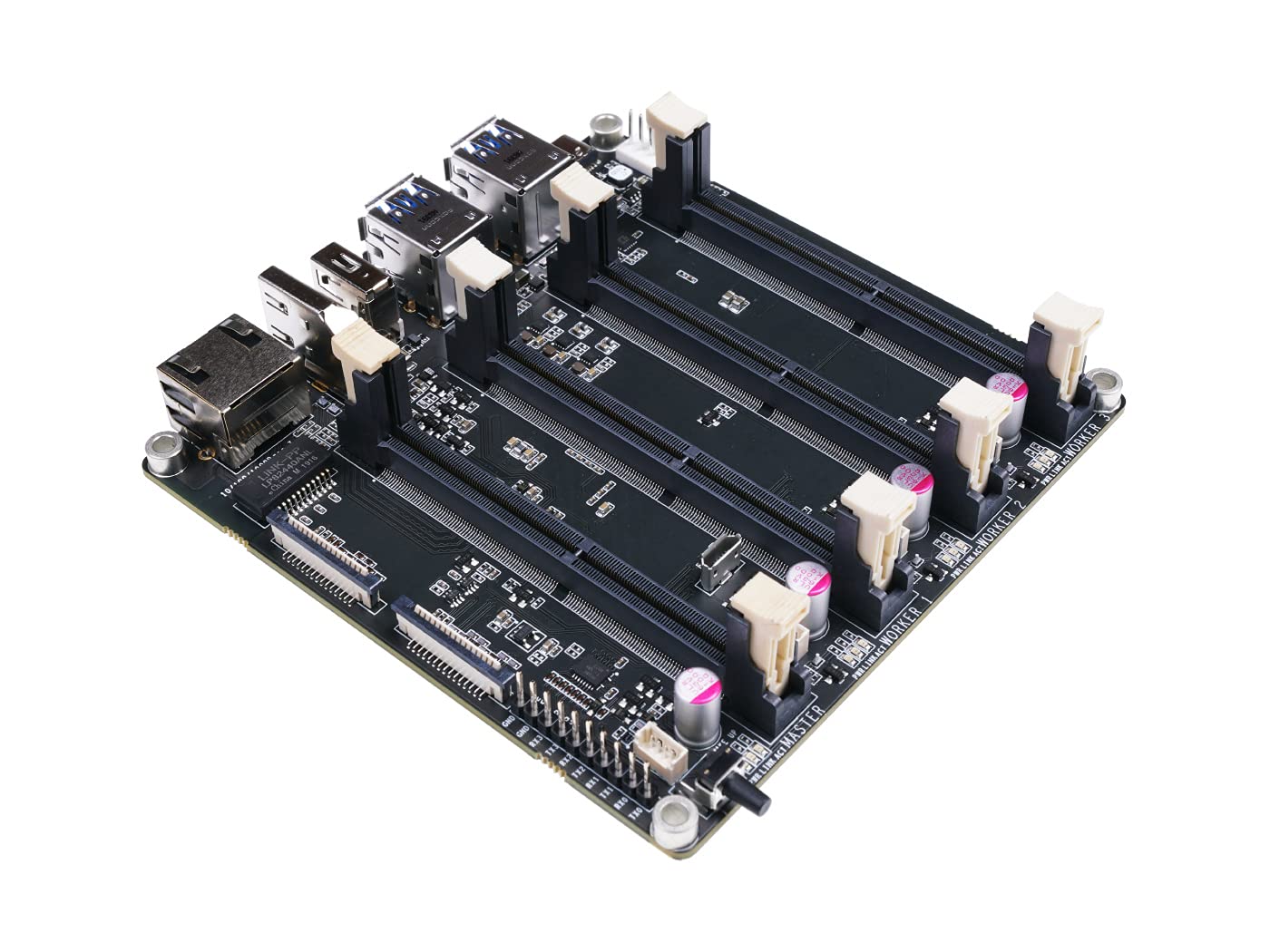 seeed studio Jetson Mate with Case&Cooling Fan, Compatible with NVIDIA Jetson Nano/NX, Jetson Nano/NX Carrier Board for GPU Cluster GPU Server and Homelab.