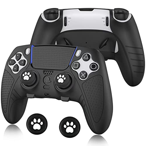 BRHE Anti-Slip Silicone Cover Case for ps5 Edge Controller Soft Rubber Protector Skin for ps5 Edge Wireless Controller with 2 Thumb Grip Caps