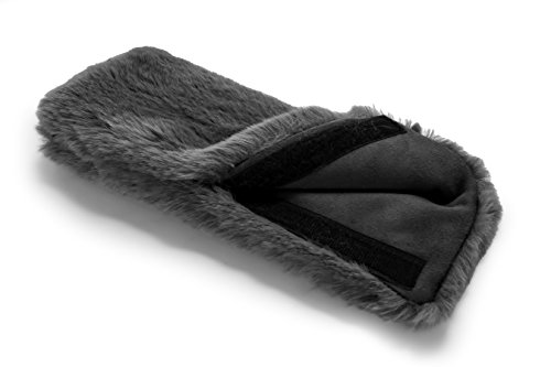 Camco 53054 Gray Faux Sheepskin Seatbelt Cover, 1 Pack