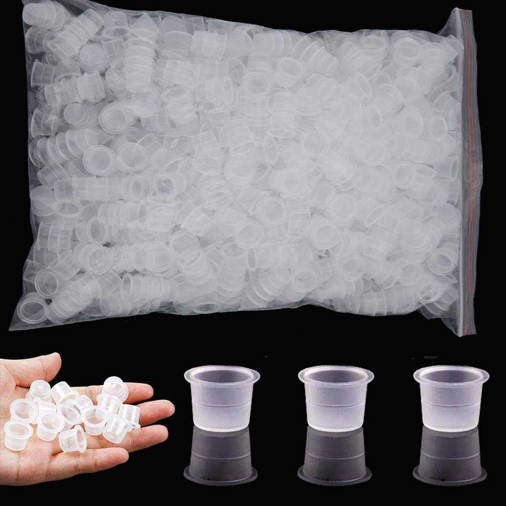 Romlon Tattoo Ink Cap Cups 1000Pcs Tattoo Ink Cups Tattoo Ink Caps Disposable Plastic Pigment Caps Cups for Tattoo Ink Tattoo Pigment Tattoo Accessories Tattoo Kits Tattoo Supplies Sizes #9 Small