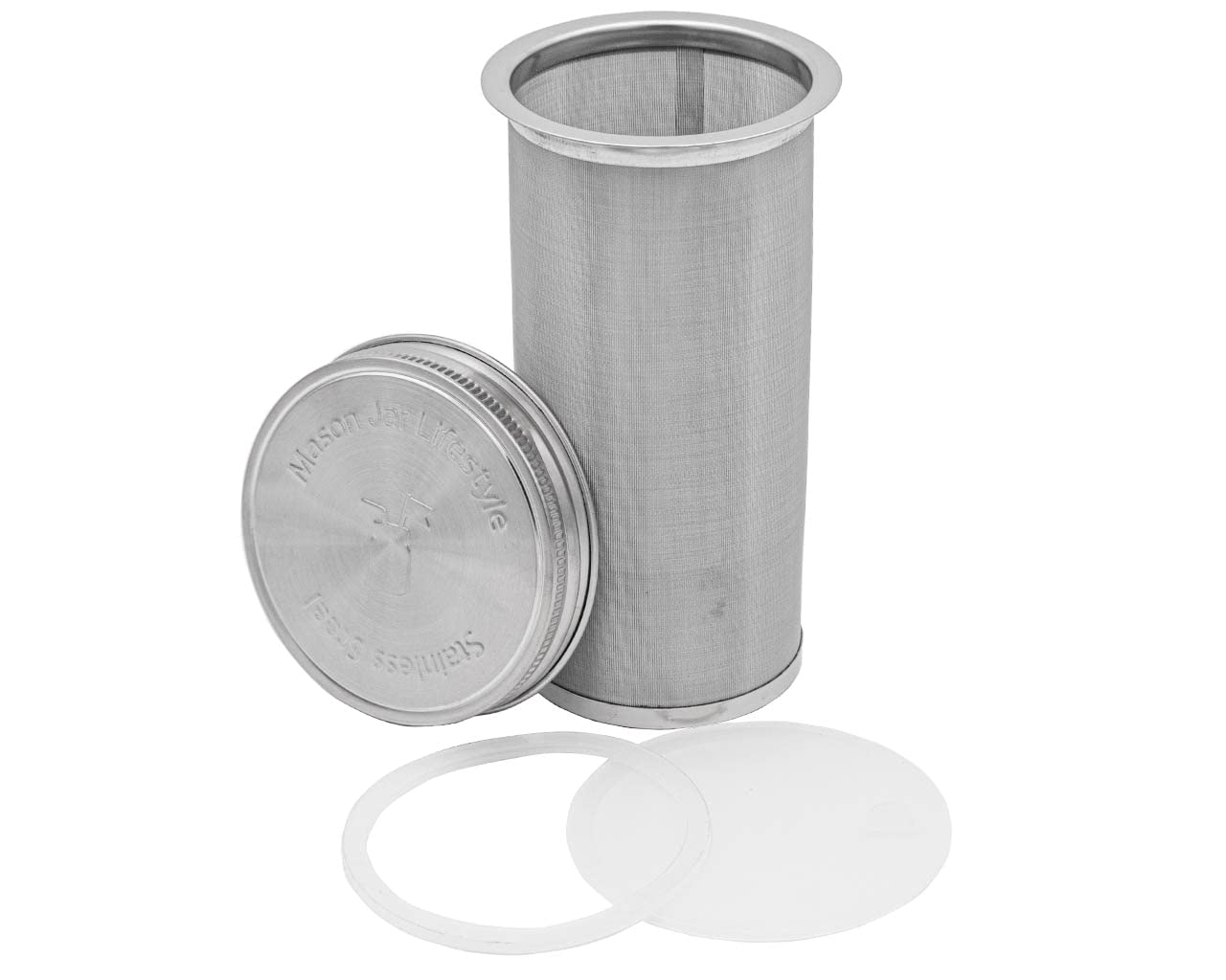 32oz Quart Cold Brew Coffee and Tea Maker Stainless Steel Filter for Mason Jars With Lid and 2 Silicone Seals (No Jar)