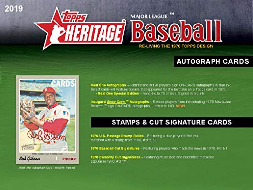 2019 Topps Heritage Baseball Retail Box 9 Cards