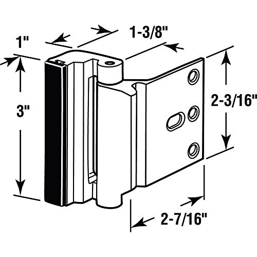 Defender Security U 11325 Door Reinforcement Lock β Add Extra, High Security to your Home and Prevent Unauthorized Entry β 3β Stop, Aluminum Construction, Brushed Chrome (Single Pack)