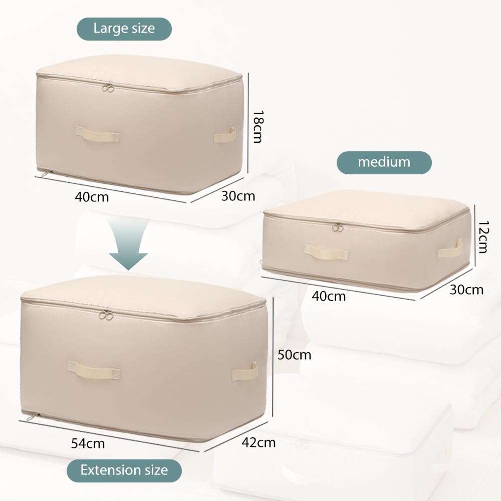 2024 New Ultra Space Saving Self Compression Organizer, Upgrade Space Saver Quilt Compression Storage Bag, Premium Comforter Storage Bag Packaging Cube Bedding Storage Bag (Grey, XL - 54 * 42 * 50cm)