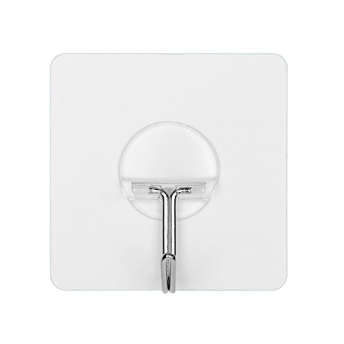 Anwenk 12Pack Wall Hooks Adhesive Wall Hanging Hooks Stick On Hooks Ceiling Hanger Damage Free Hanging Reusable Waterproof for Home Bathroom Kitchen Refrigerator Door Keys Bags,Clear- Promotion