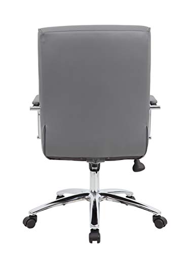 Boss Office Products Chairs Executive Seating, Grey & Be Well Medical Spa Professional Adjustable Drafting Stool with Back, Grey