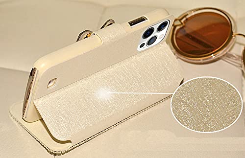 Bonitec iPhone 13 Pro Max Wallet Case - Luxury Glitter Bowknot Diamond Rhinestone Flip Stand with Card Slot