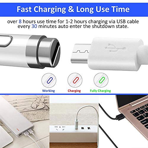 Active Stylus Pen Compatible for iOS&Android Touch Screens,Stylus Pens for Touch Screens,Rechargeable Stylus for i-Pad/Pro/Air/Mini/i-Phone/Cellphone/Samsung/Tablet Drawing&Writing (White)